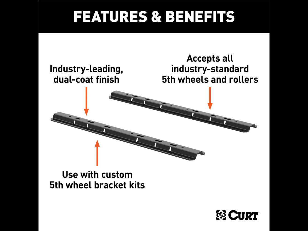 DSI Automotive - Curt Fifth Wheel Base Rails Universal - Includes Rails ...