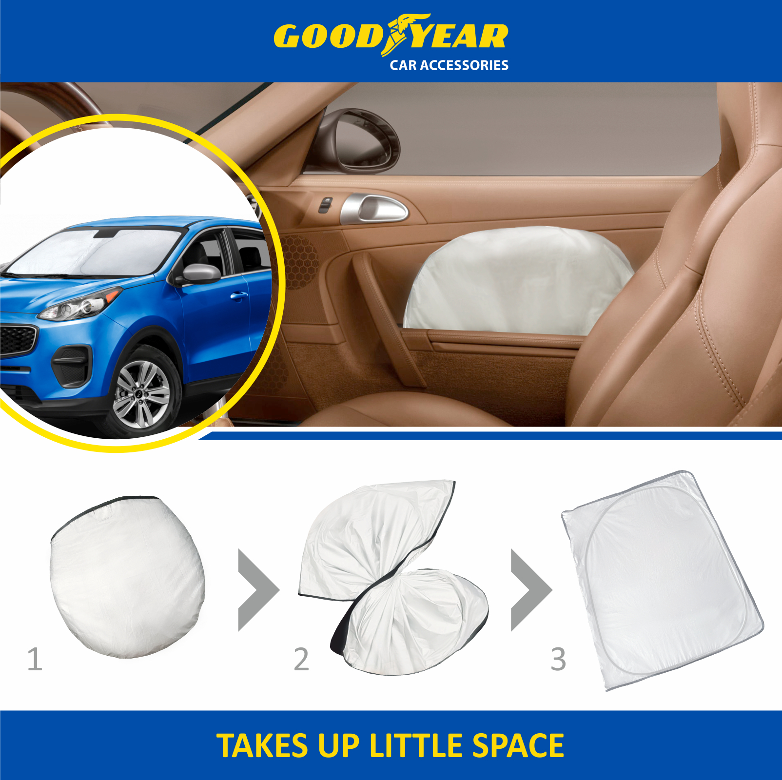 Goodyear Windshield Sunshade - GY008262 - SharpTruck.com