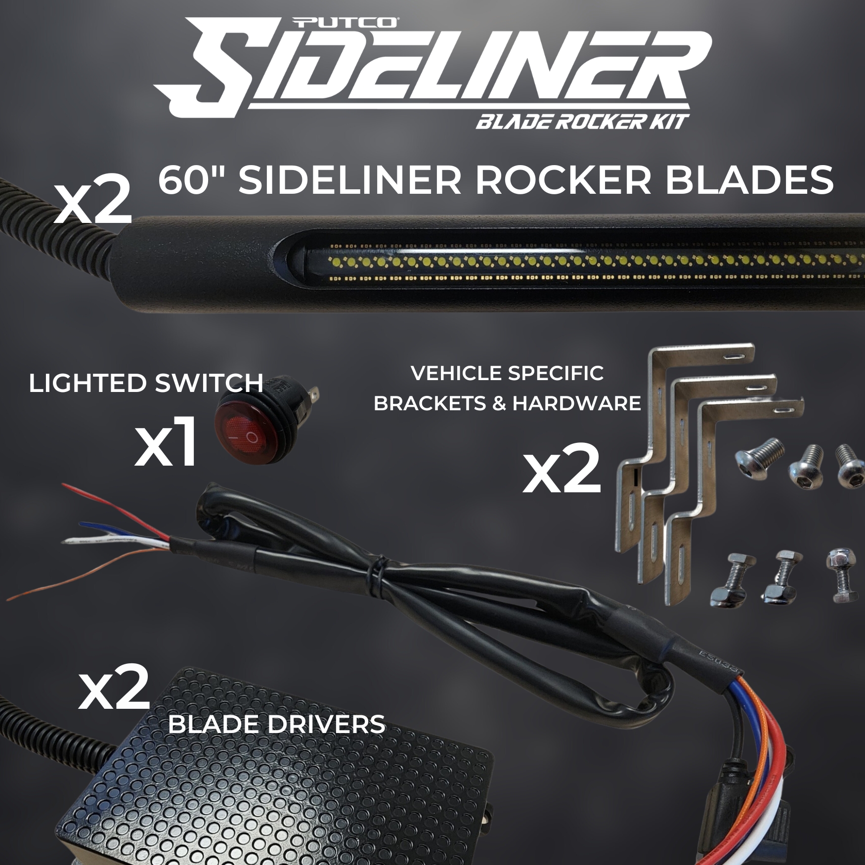 Putco Work Blade Sideliner LED Rocker Kit - Amber & White - SharpTruck.com