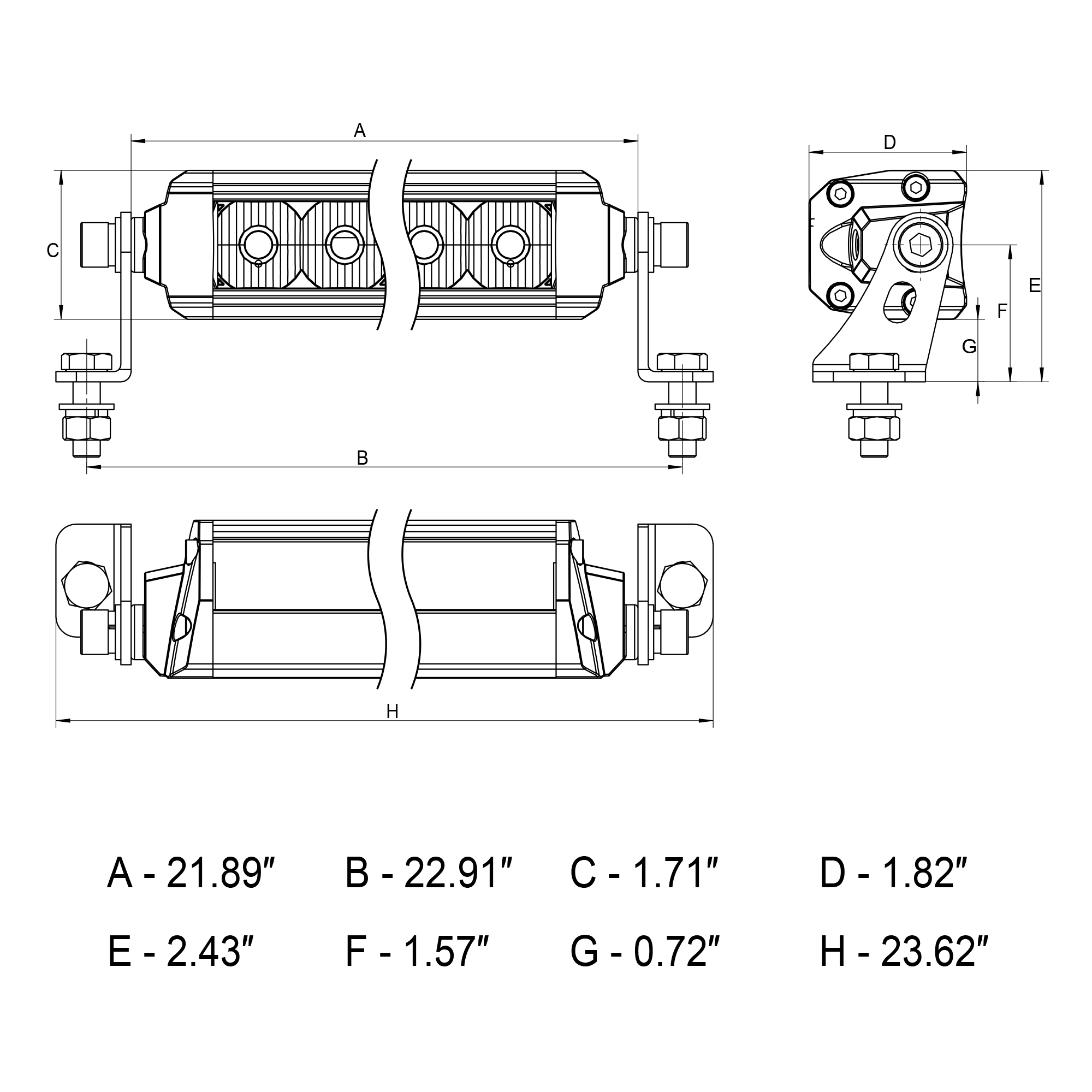 ARC Xtreme 20" Single Row Rally LED Light Bar - Combo Beam - 62133 ...