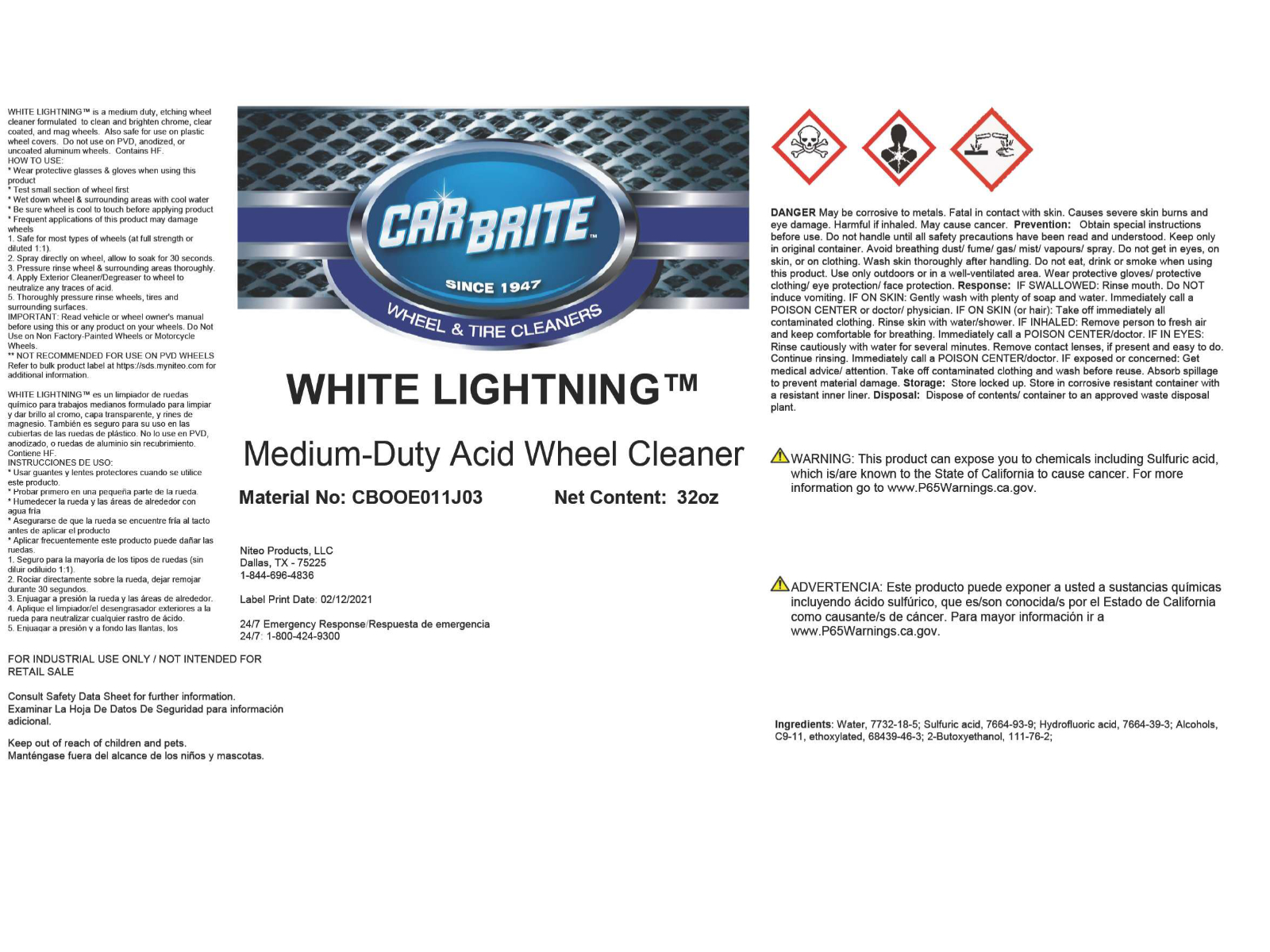 DSI Automotive - Car Brite Secondary Safety Labels - white lightning ...
