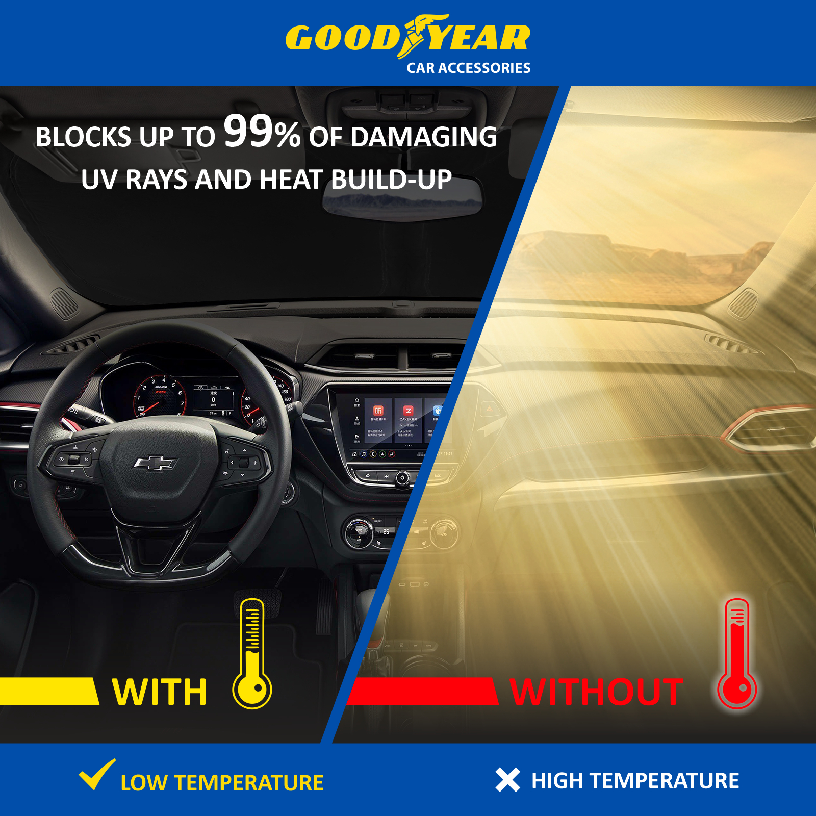 Goodyear Windshield Sunshade - GY008212 - SharpTruck.com