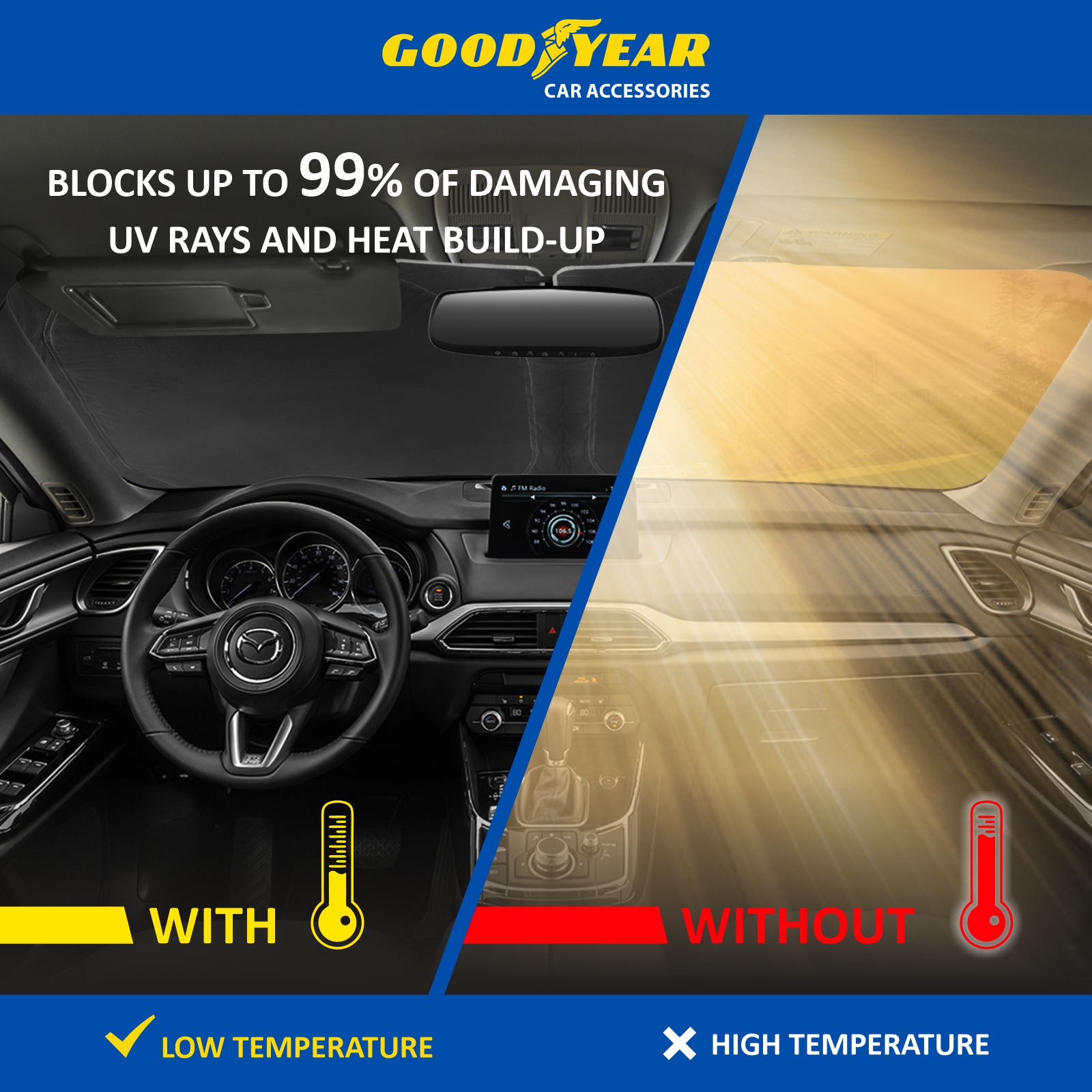 Goodyear Windshield Sunshade - GY008248 - SharpTruck.com