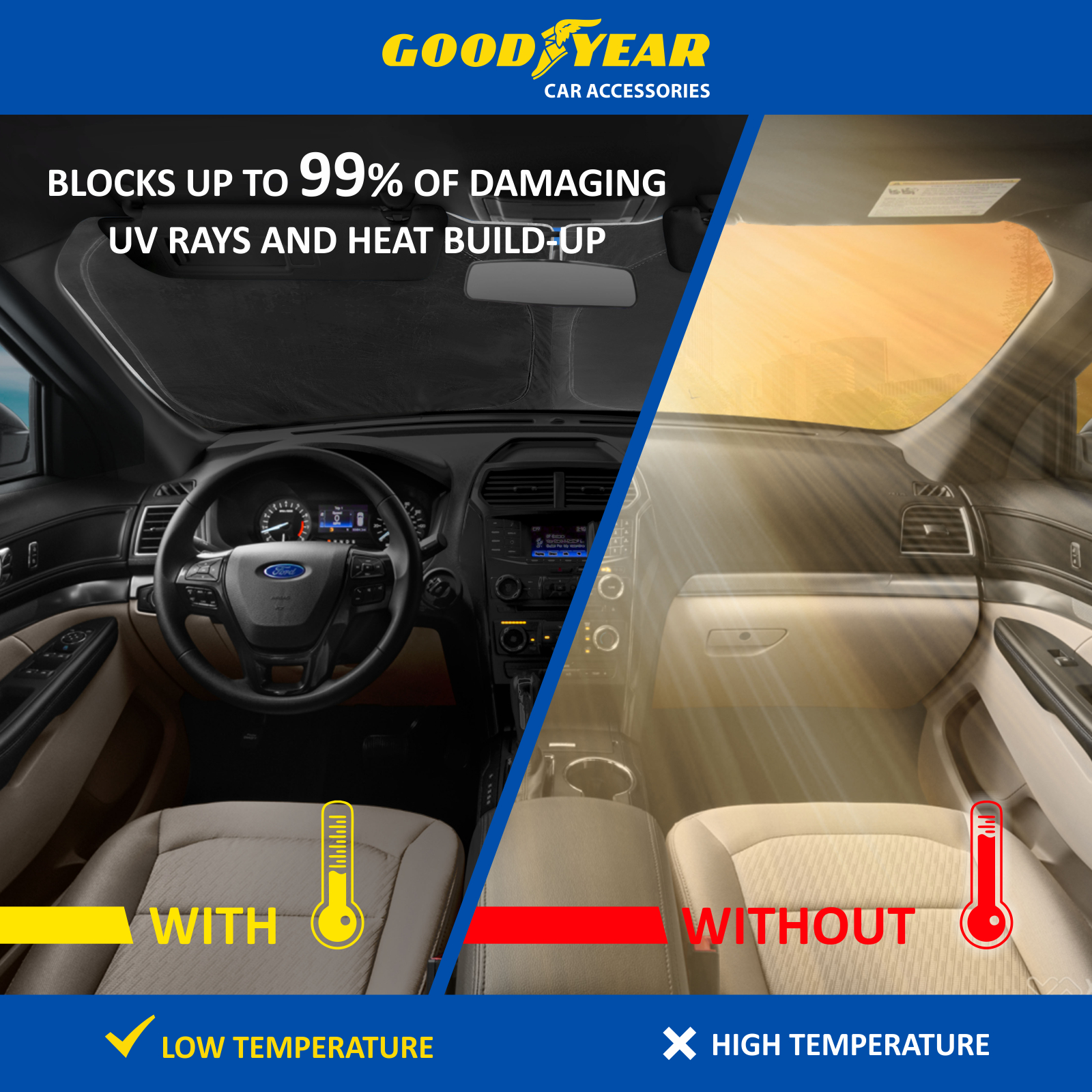 Goodyear Windshield Sunshade - GY008254 - SharpTruck.com