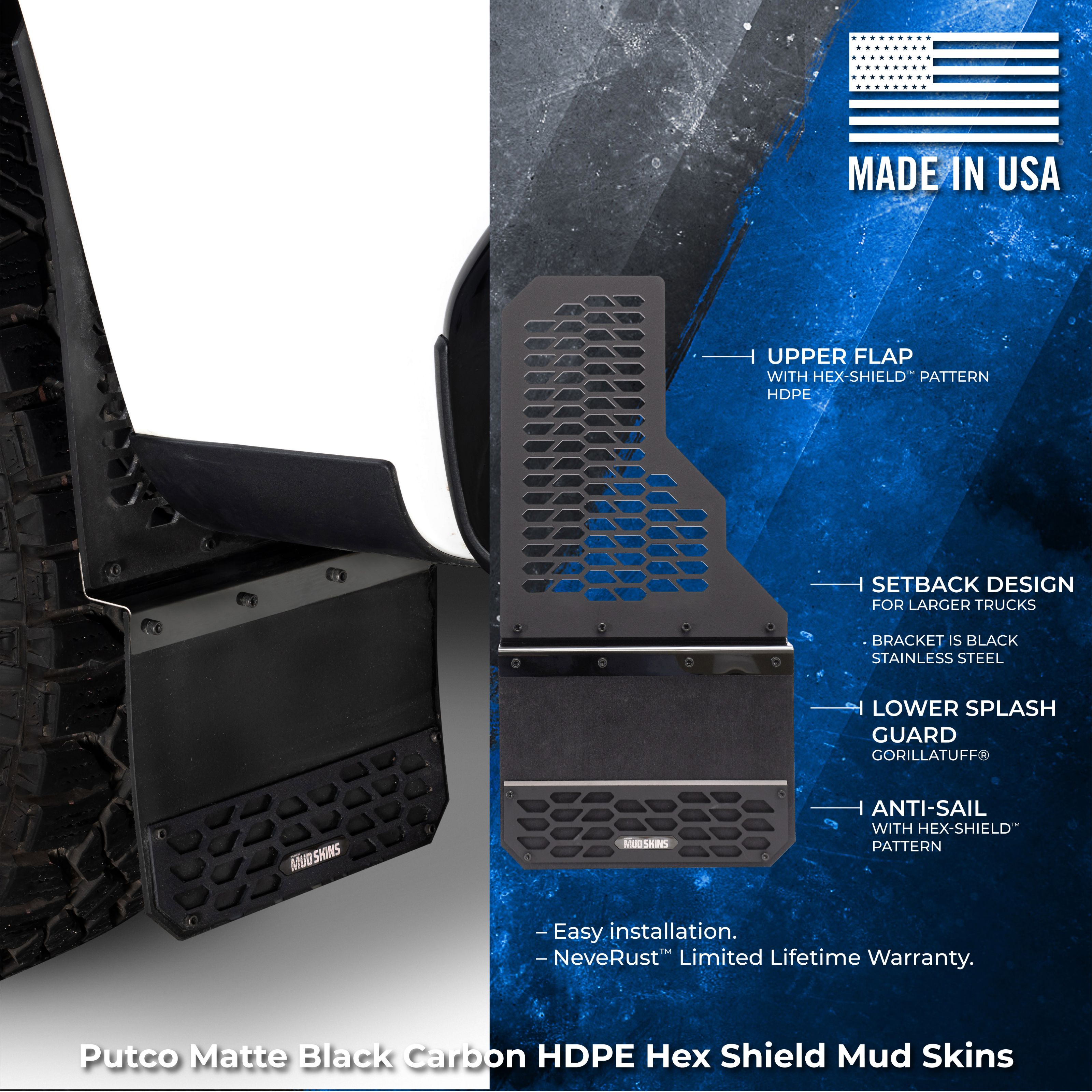 Putco Mud Skins - High-Density Polyethylene (Featuring Hex Shield ...