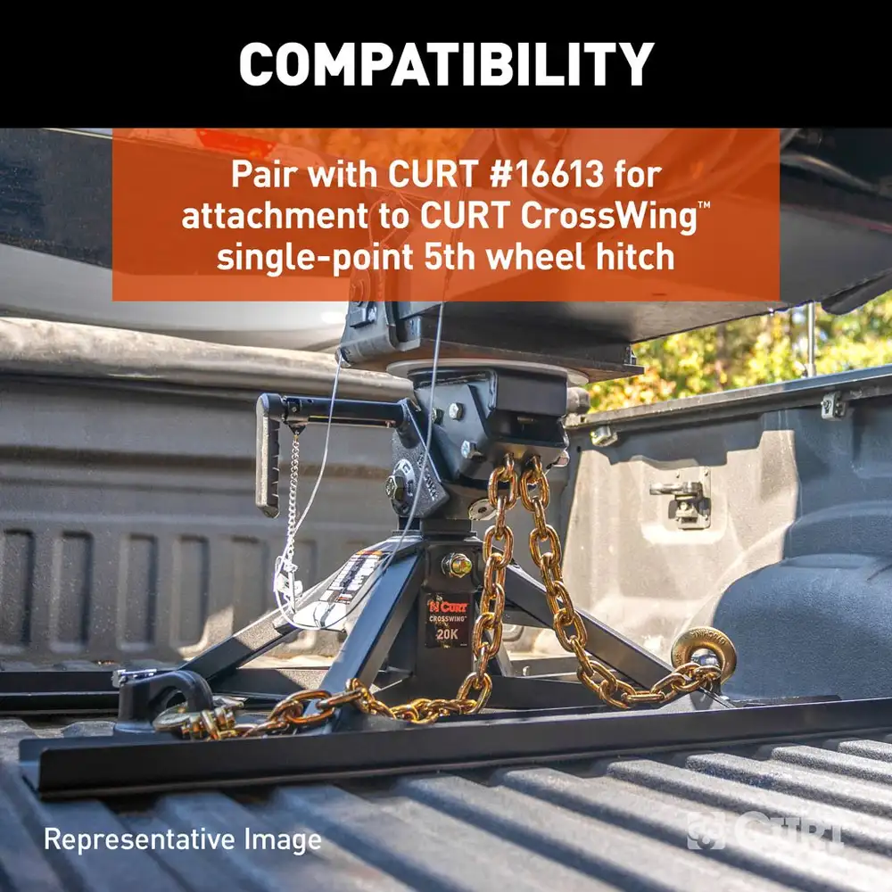 Curt CrossWing 5th Wheel Safety Chain Anchor Plate for Gooseneck Ball ...