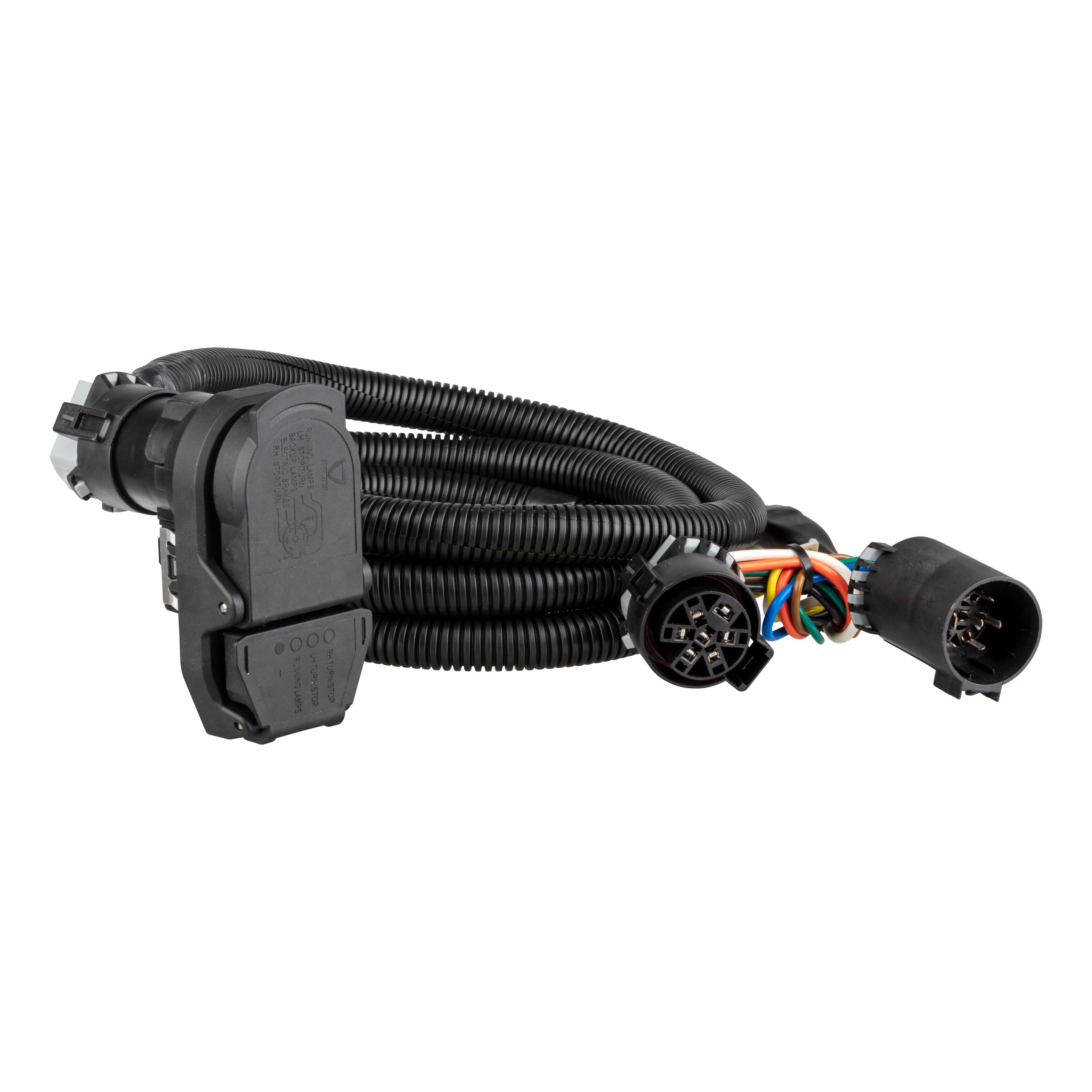 CURT 56003 7' Custom Wiring Extension Harness (Adds 4-Way, 7-Way RV Blade to Truck Bed ...