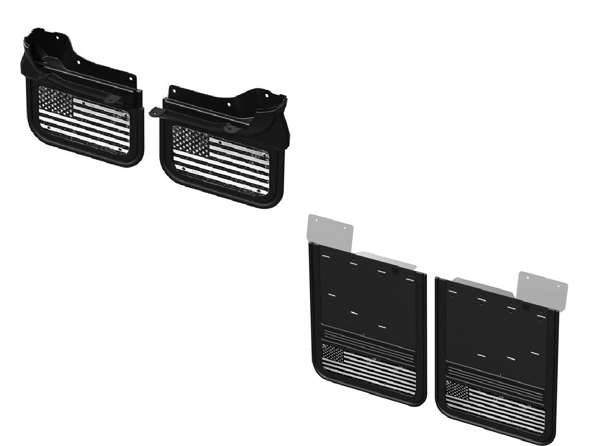 Truck Hardware Gatorback Black American Flag Dually Mud Flaps & Caps ...
