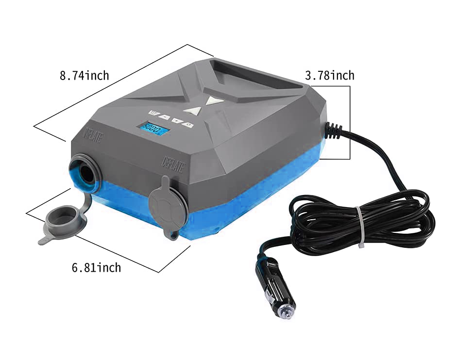 Flated Electric Air-Pump - 12V DC Plug - 13' Cord - EPUMP-BLU1-21 - SharpTruck.com