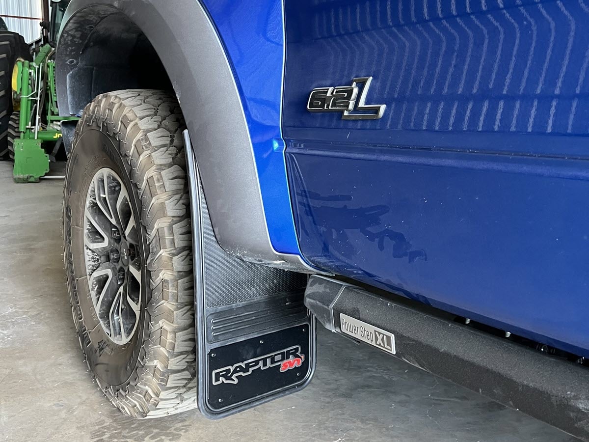 Truck Hardware Gatorback 12"x23" Black Wrap Raptor SVT Cut Mud Flaps ...